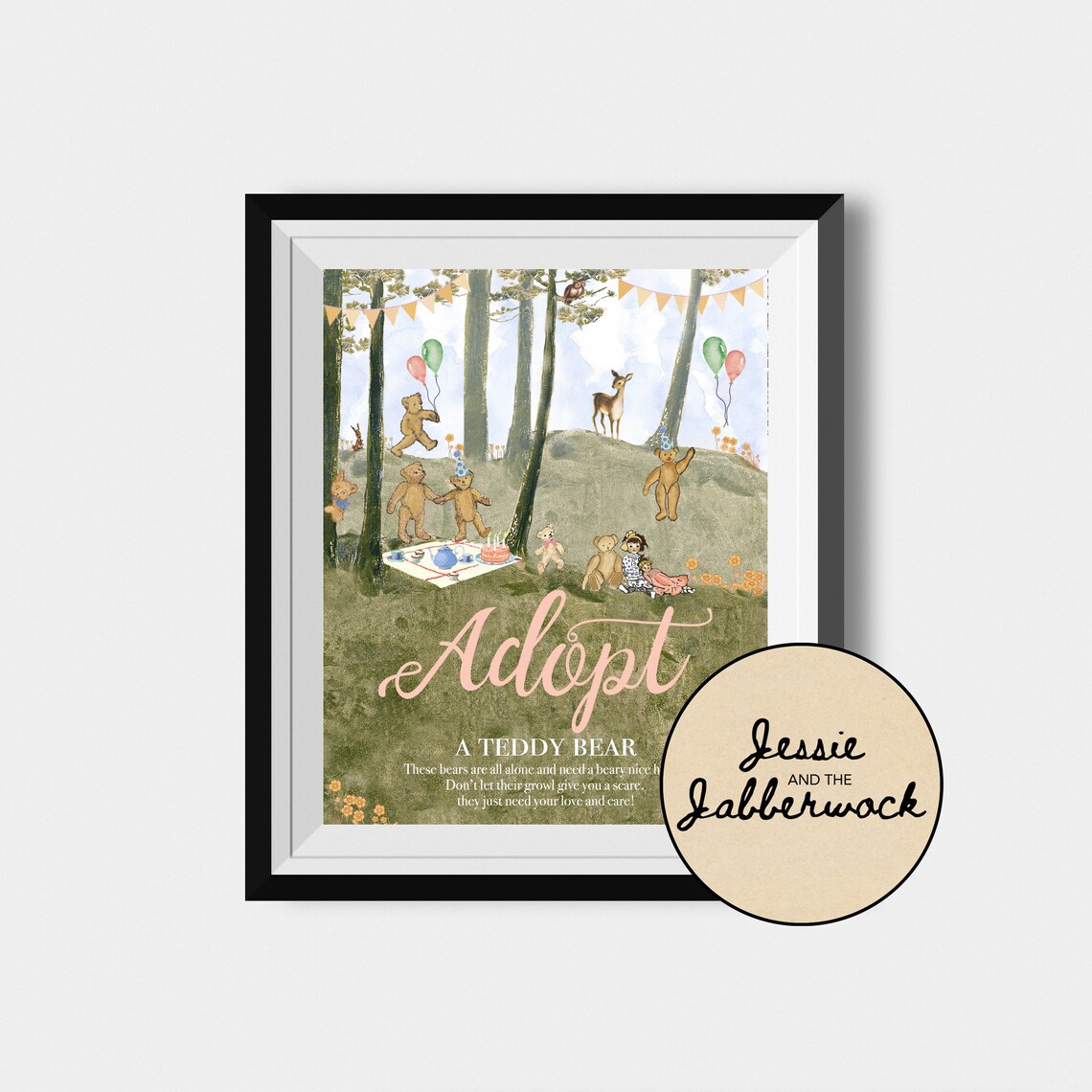 Adopt a Teddy Bear Sign & Certificate Party Pack Printable | Adopt a ...