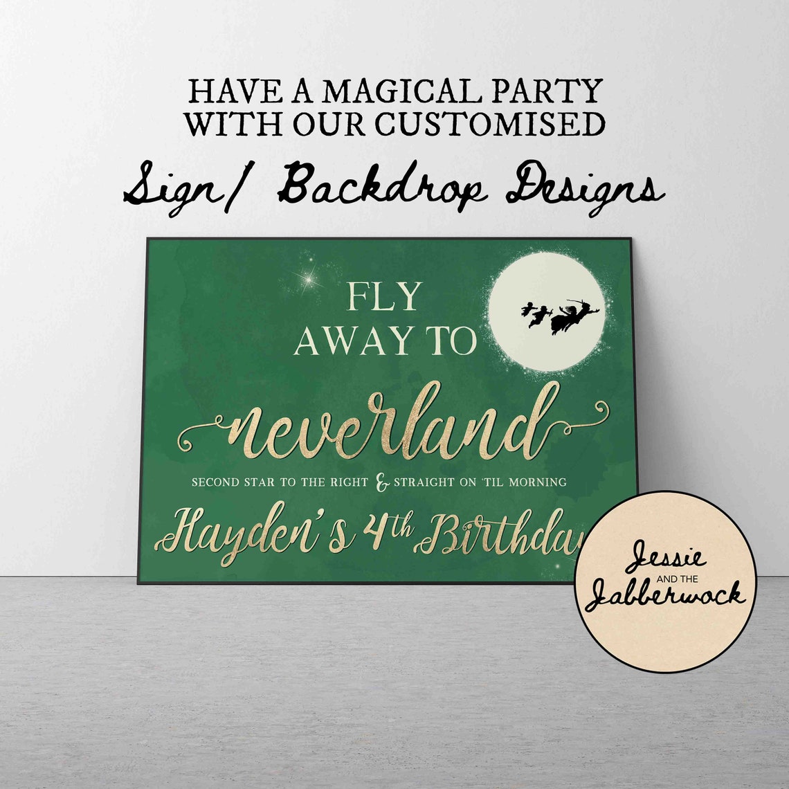 Neverland Birthday Backdrop Sign Design | DIGITAL DOWNLOAD Personalised ...