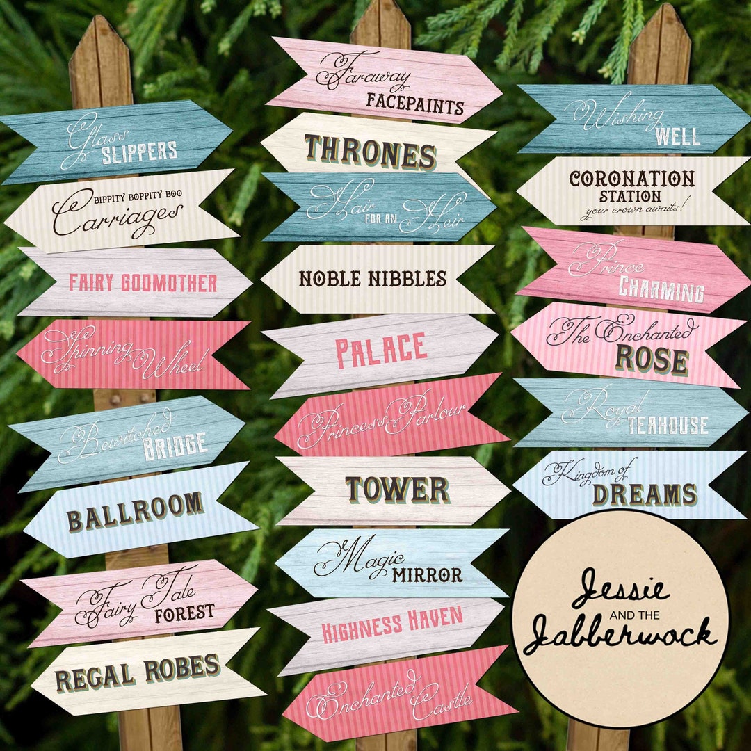 Princess Directional Signs Party Pack Printable | Royal Enchanted ...