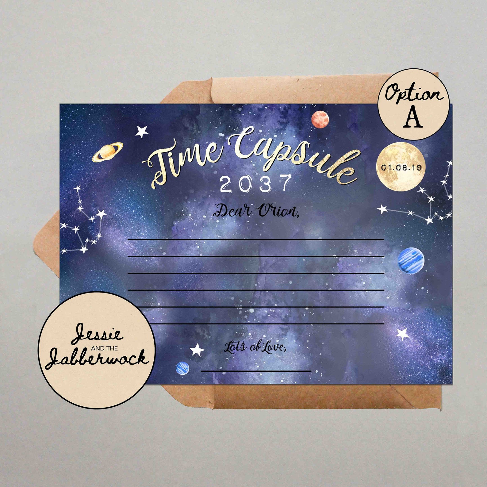 Space Time Capsule Vintage Galaxy First Birthday Memory | Etsy