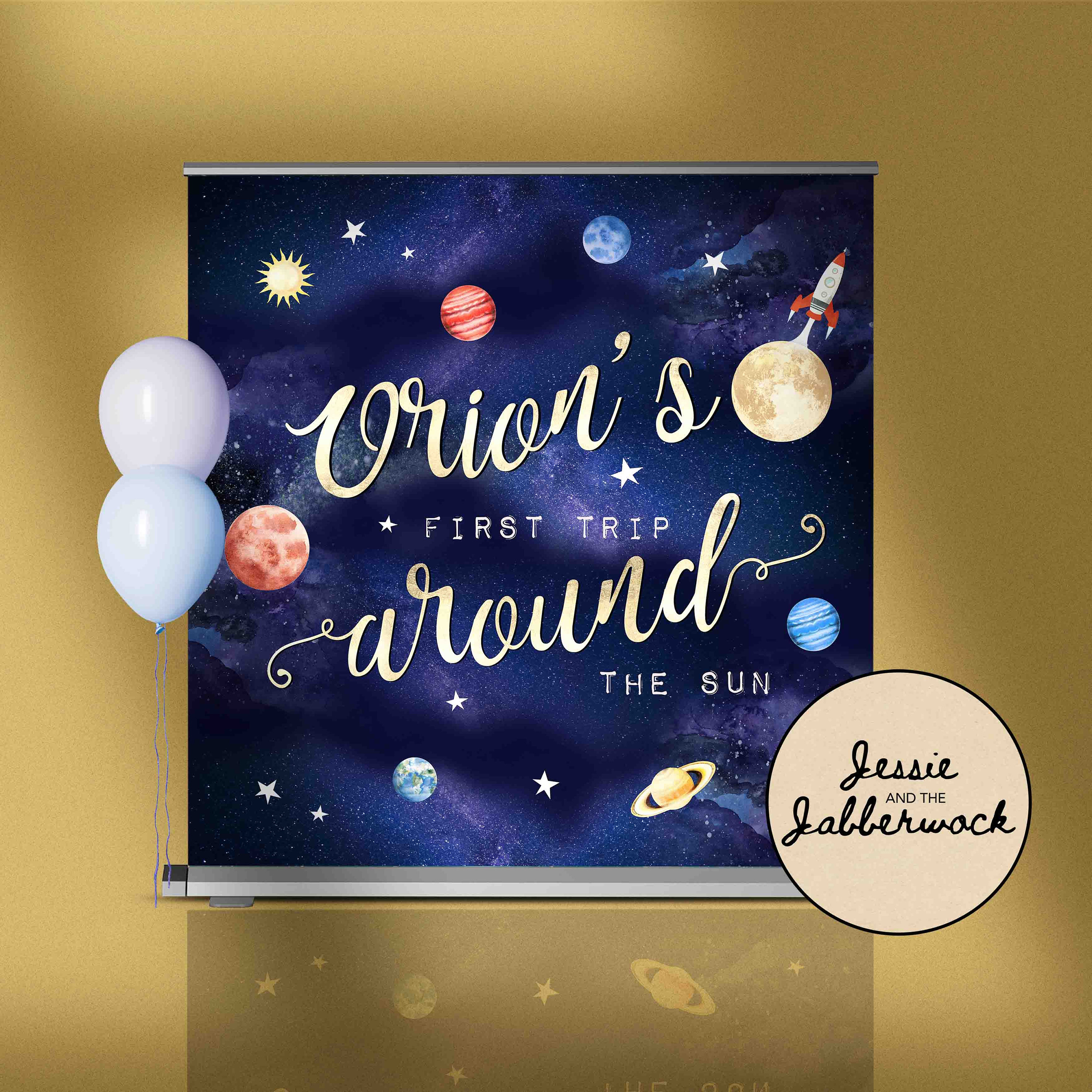 Space Theme Decoration Personalised Birthday Welcome Sign- Digital File ...