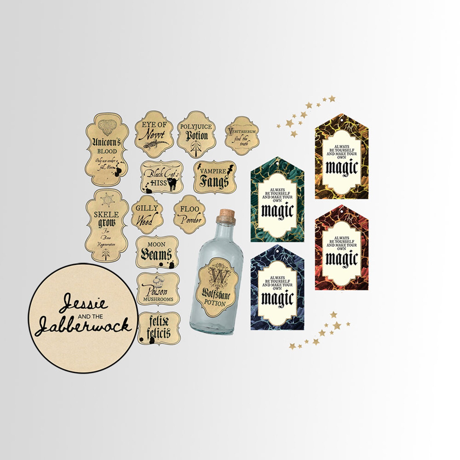 Apothecary Labels Vintage Potion Bottle Instant Download - Etsy UK