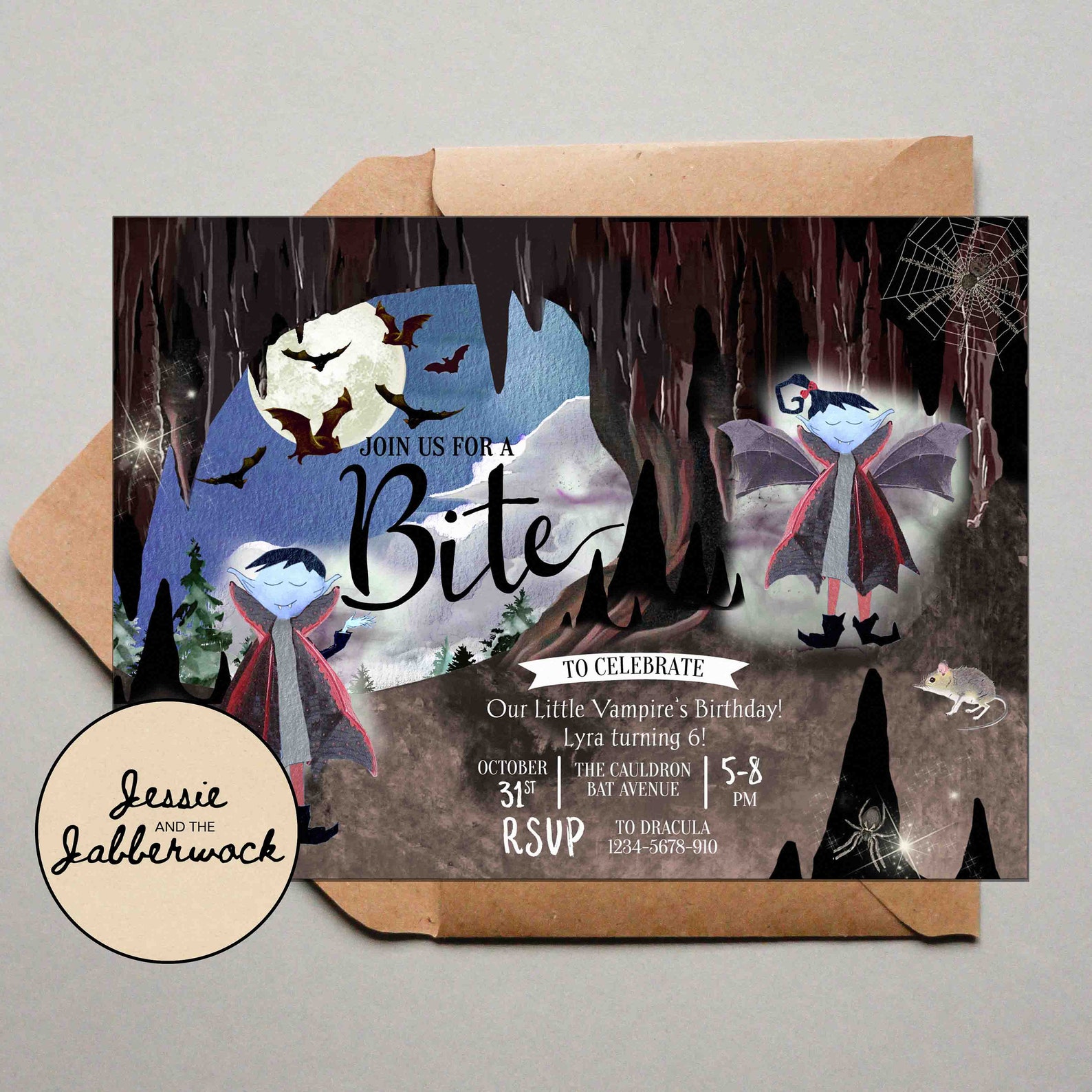 Vampire Invite, Bat Cave Invitation, Halloween Blood Thirsty Event ...