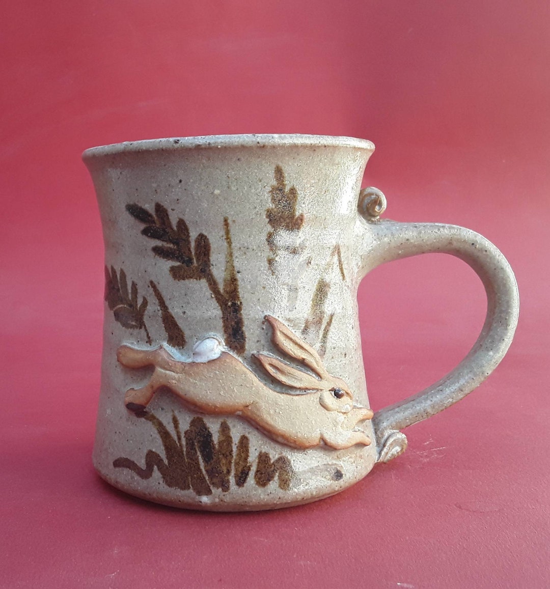 Tankard, Large Mug, Leaping Hare Decoration, Handthrown Stoneware - Etsy