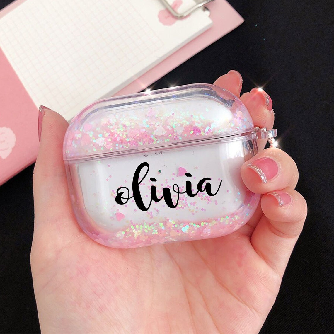 Air pod Pro Case Customized Name Personalized Airpods Glitter | Etsy