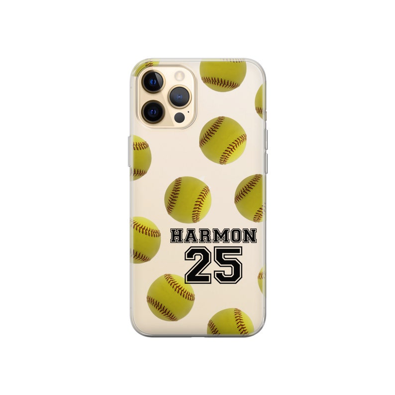 CLEAR Personalized Softball Phone Case Custom Softball Case iPhone 11 ...