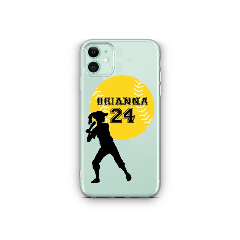 CLEAR Personalized Softball Phone Case Custom Softball Case - Etsy