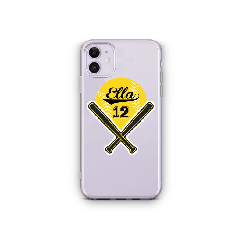 CLEAR Personalized Softball Phone Case Custom Softball Case | Etsy