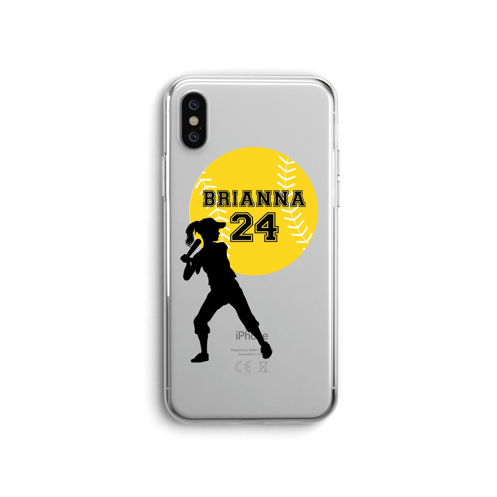 CLEAR Personalized Softball Phone Case Custom Softball Case - Etsy