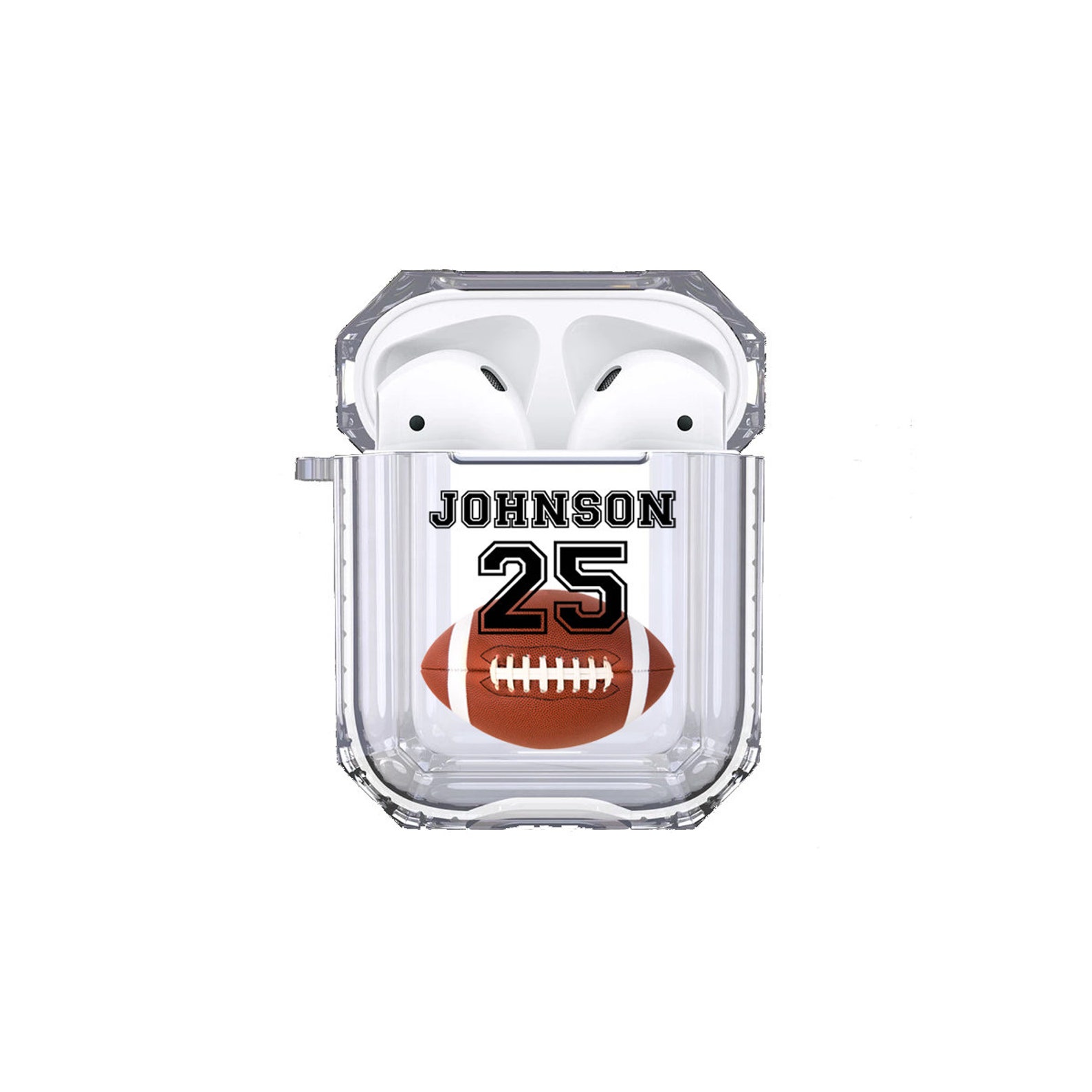 Protective Customized Sports AirPod Case Football Name and Number ...