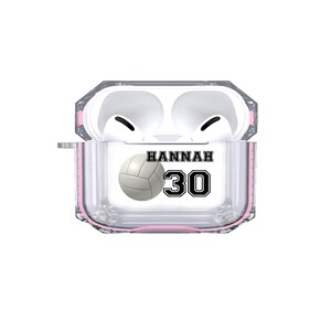 Volleyball Airpods Case With AirTag Keychain Holder Personalized Gift ...