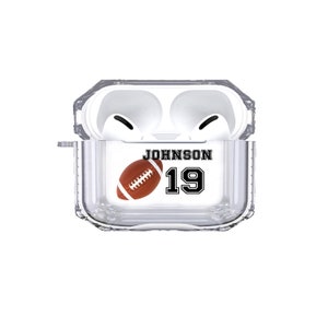 Protective Customized Sports Airpods Pro Case Football Name and Number ...