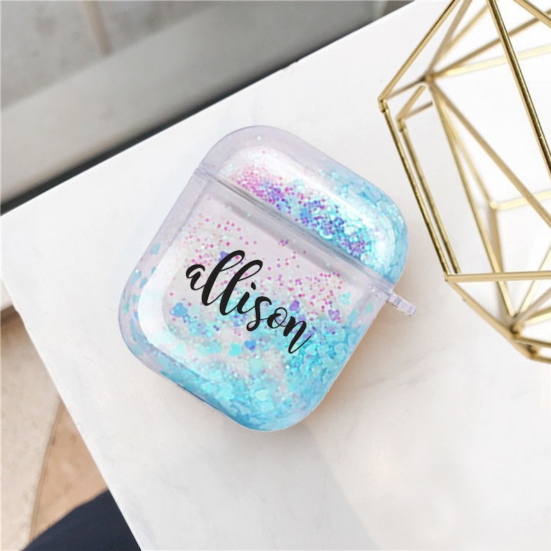 Air pod Case Customized Name Personalized Airpods Glitter Case | Etsy