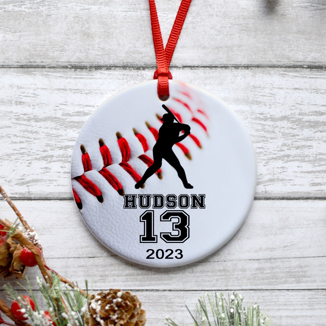 Baseball Player Ceramic Ornament, Personalize Gift for Baseball Hitter ...