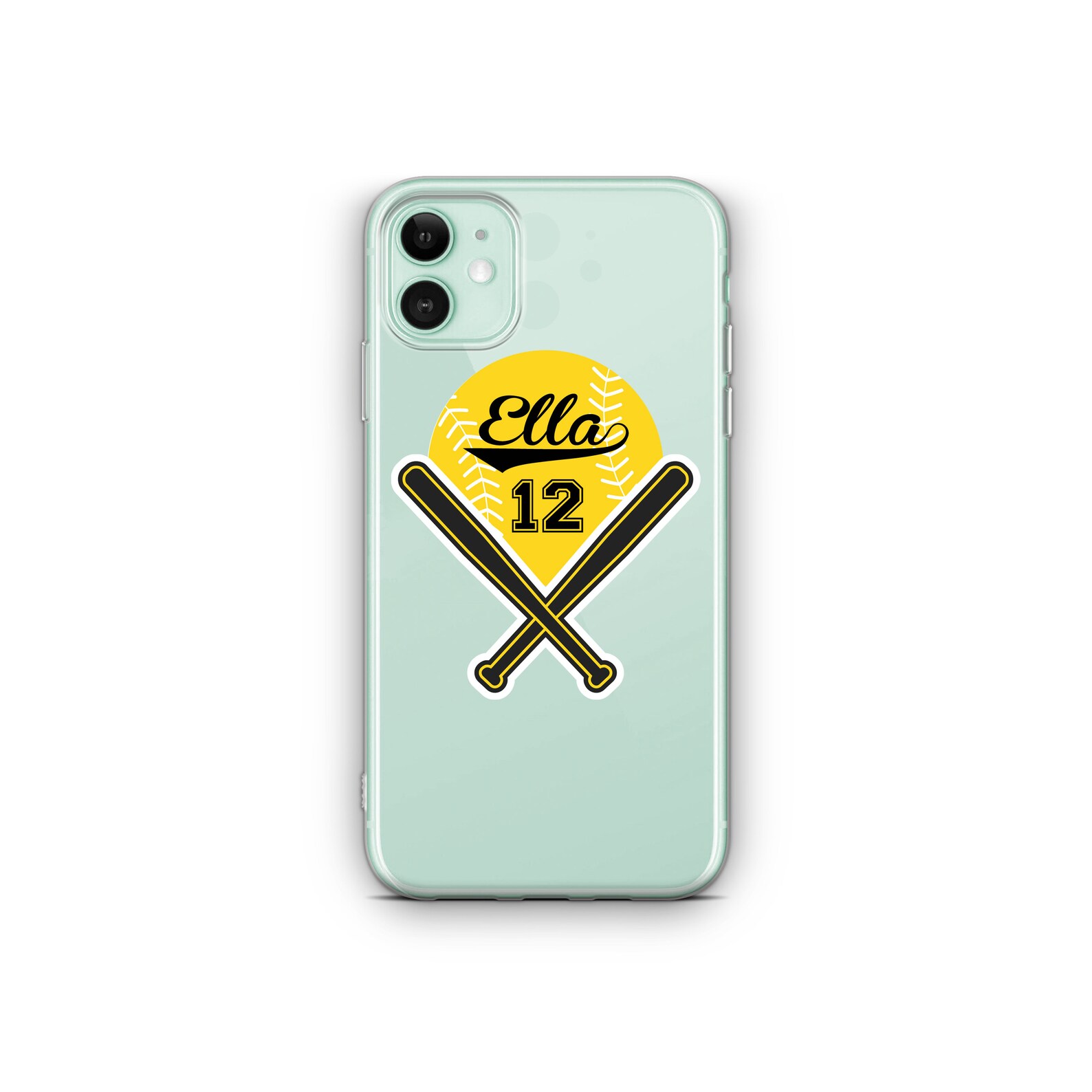 CLEAR Personalized Softball Phone Case Custom Softball Case | Etsy
