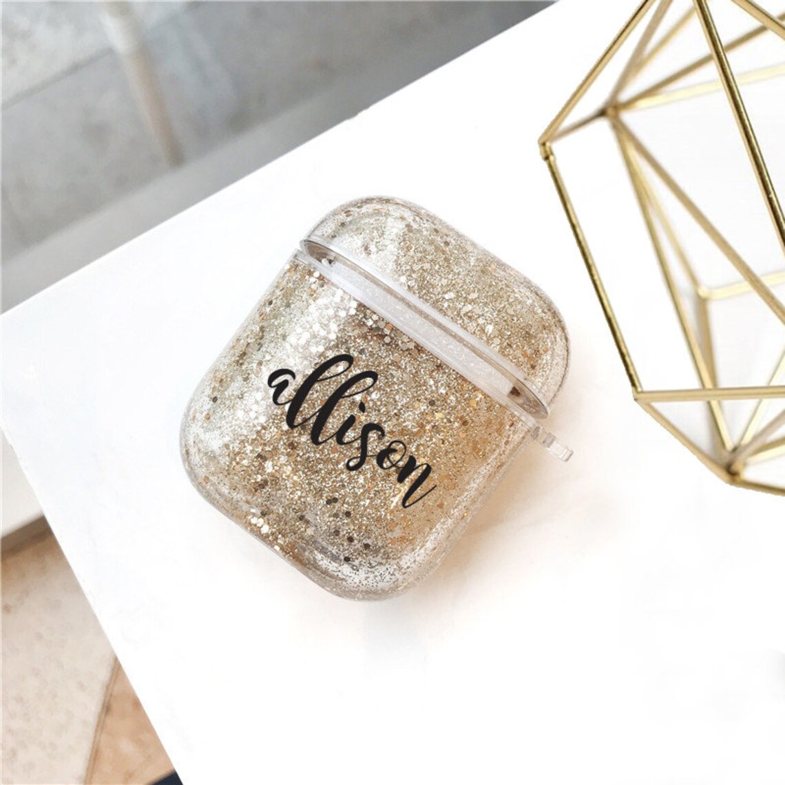 Customized Name Airpods Case Personalized Airpods Gold Glitter - Etsy