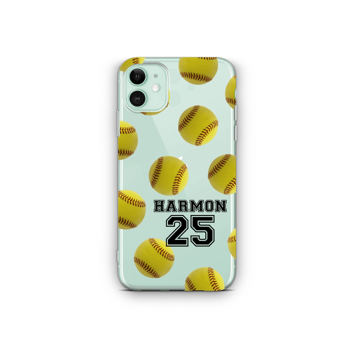 CLEAR Personalized Softball Phone Case Custom Softball Case - Etsy