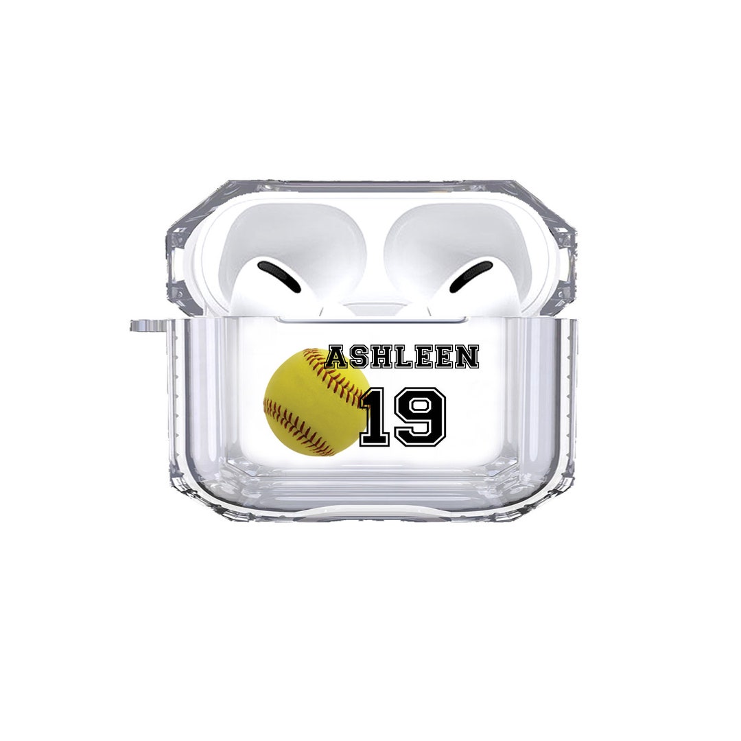 Protective Customized Sports Airpods Pro Case Softball Name Number Air ...