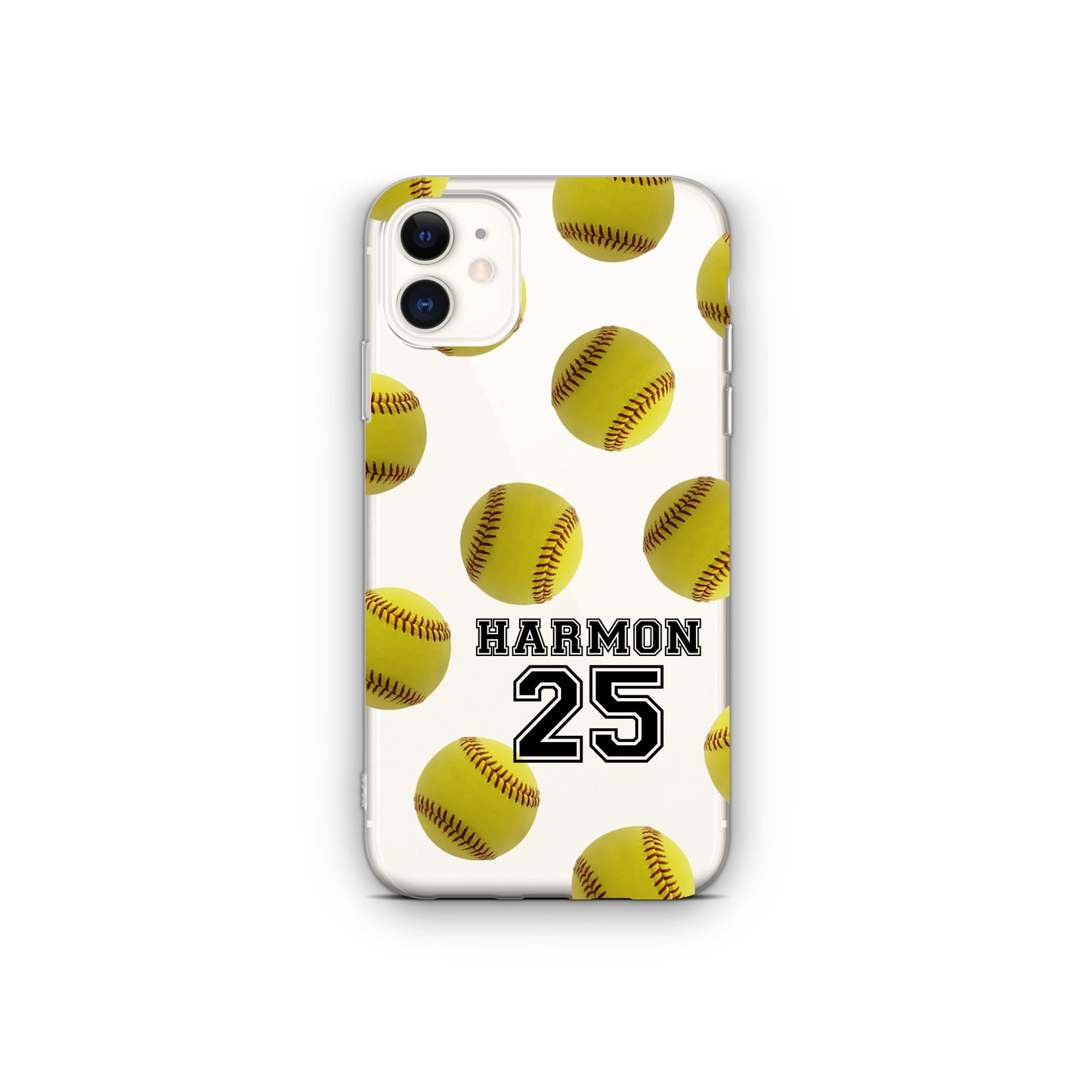 CLEAR Personalized Softball Phone Case Custom Softball Case - Etsy