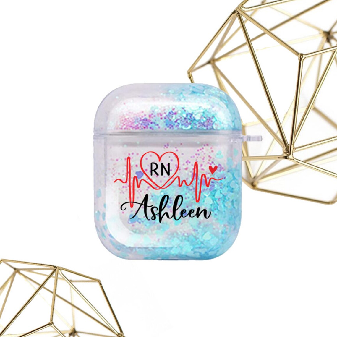Airpods Glitter Case Customized RN Nurse Airpods Pro Glitter Case ...