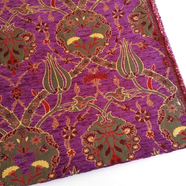 Purple Floral Upholstery Fabric - Etsy