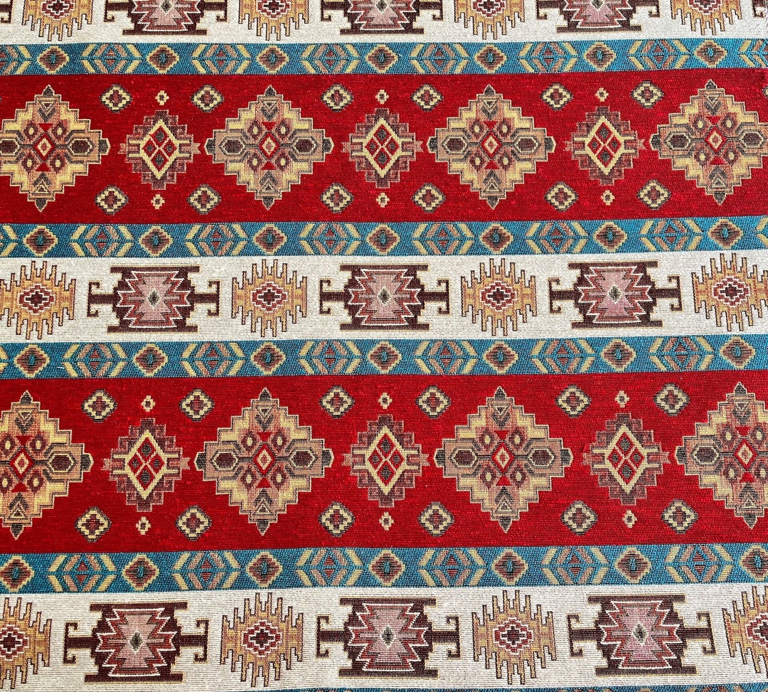 Ethnic Tribal Style Upholstery Fabric, Kilim Aztec Navajo Fabric ...