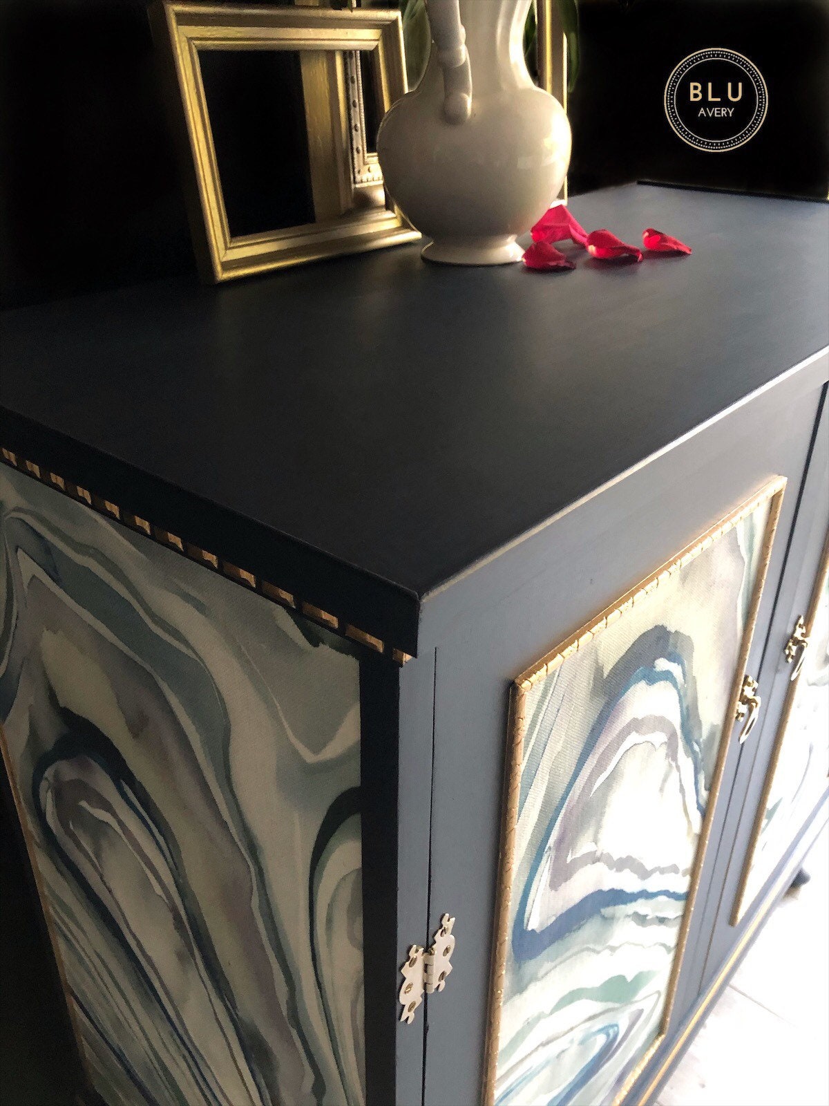 Blue Sideboard Upcycled Drinks Cabinet Cocktail Cabinet TV - Etsy