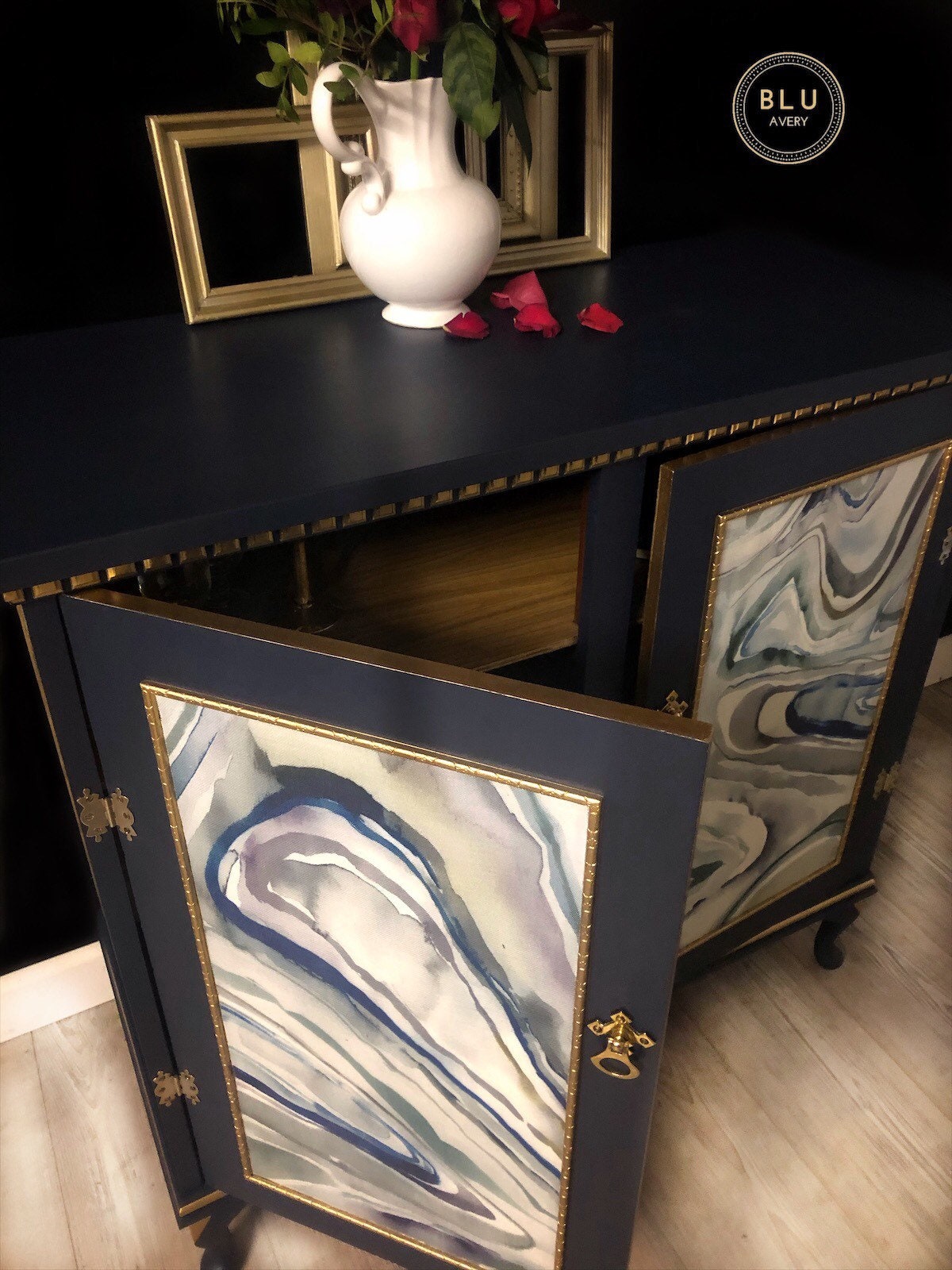 Blue Sideboard Upcycled Drinks Cabinet Cocktail Cabinet TV - Etsy