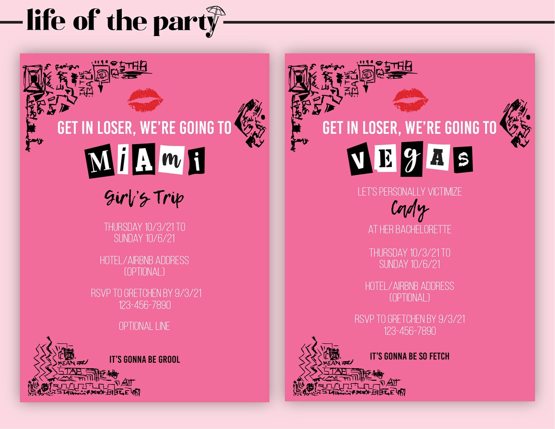 Mean Girls Customized Invitation / Printable / 5 X - Etsy