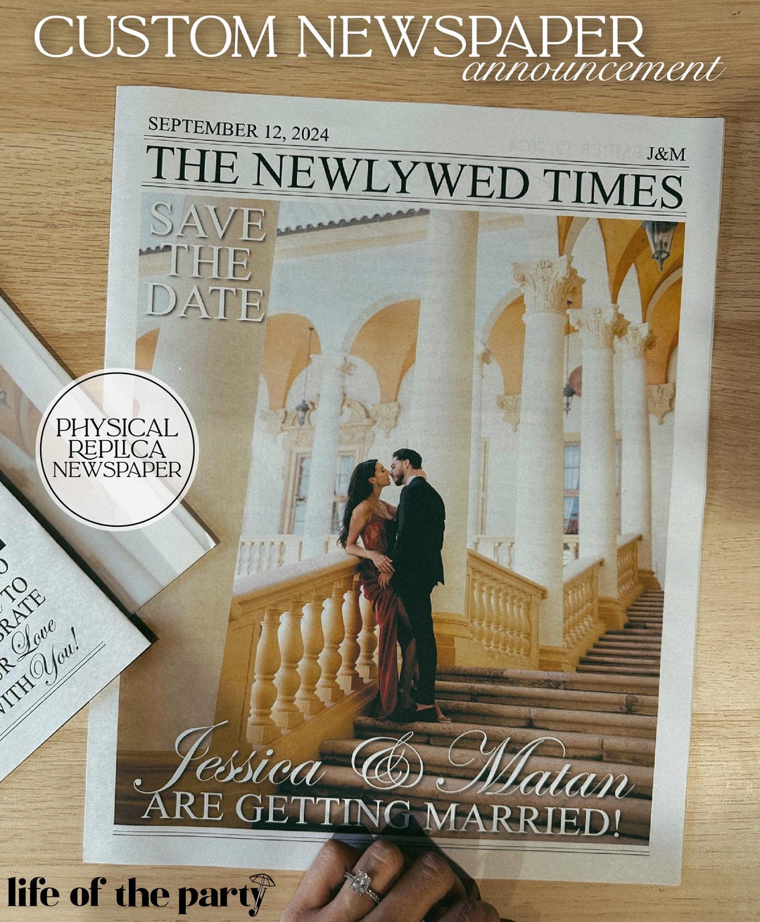 Custom Wedding Newspaper Announcement / Save the Date / Wedding ...