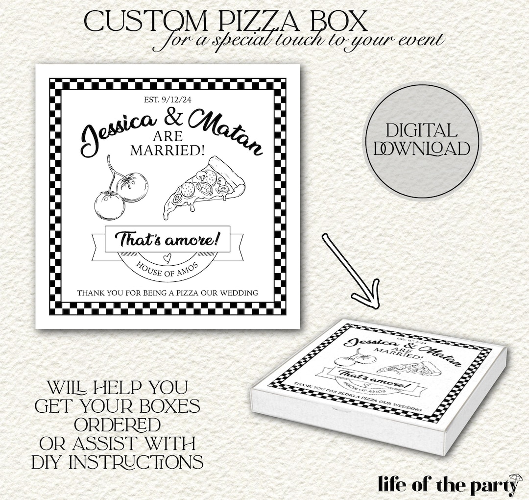 Custom Pizza Box Design / Digital File ONLY / DIY Pizza Box / Events ...