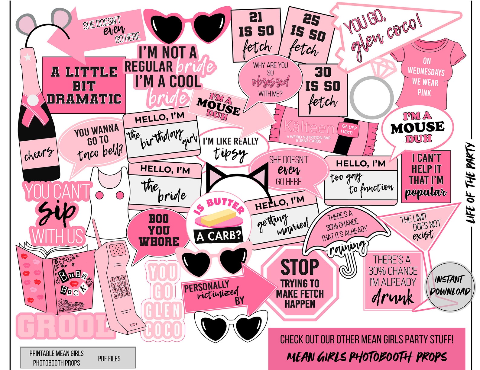 Mean Girls Printable Games Set of 5 / Bachelorette / Bridal - Etsy