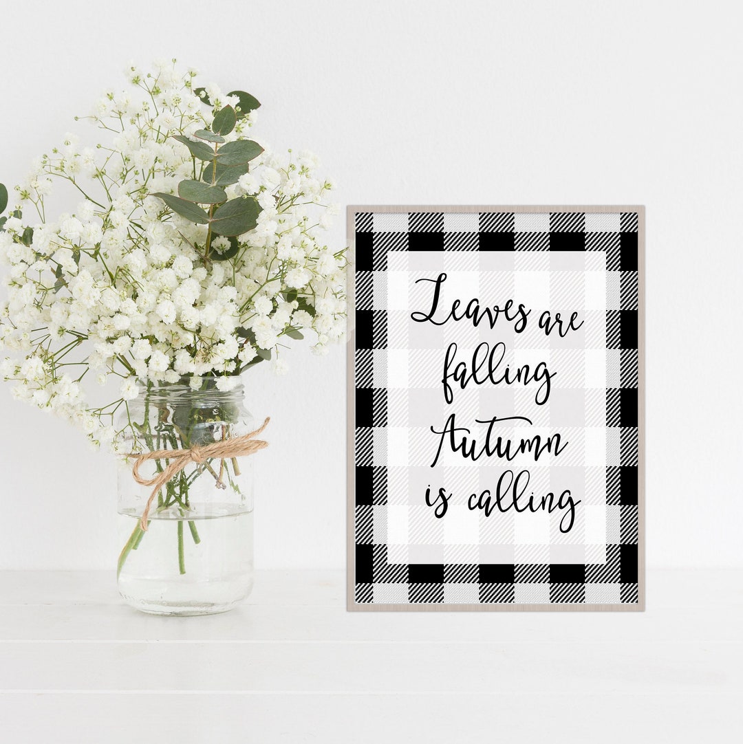 Fall Printables Fall Print Black Buffalo Check Fall Decor Art Printable ...