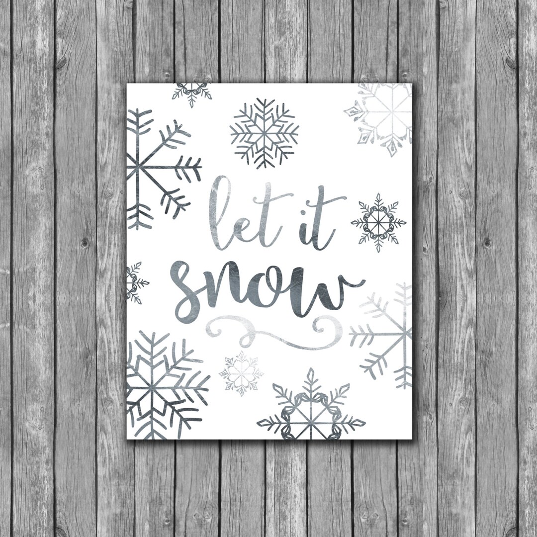 Christmas Printable Let It Snow Christmas Print Printable Wall Art ...