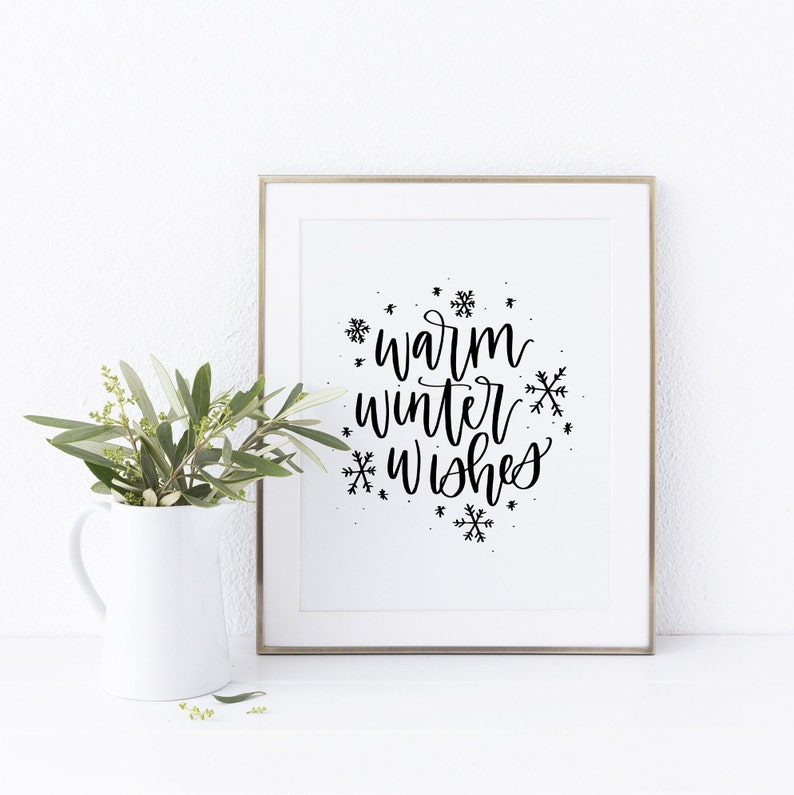 Warm Winter Wishes Print Winter Printable Christmas Printable | Etsy