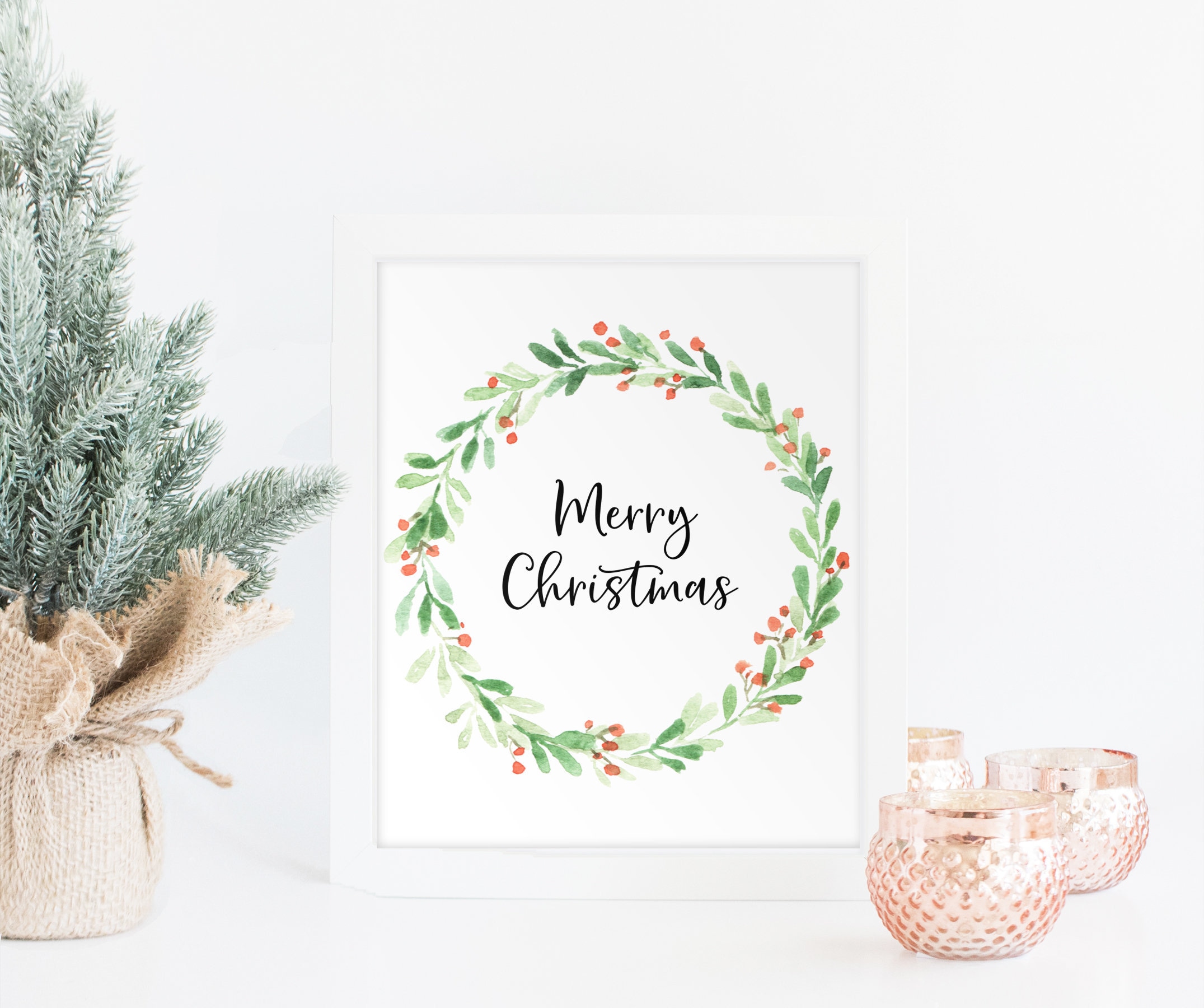 Christmas Print Christmas Printable wall art Merry Christmas | Etsy