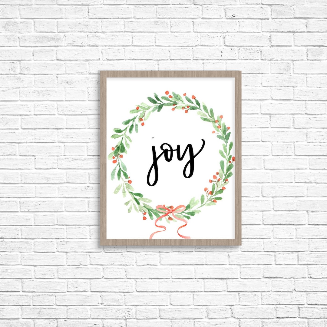 Joy Christmas Print Printable Wall Art Decor Holiday Decor Christmas ...