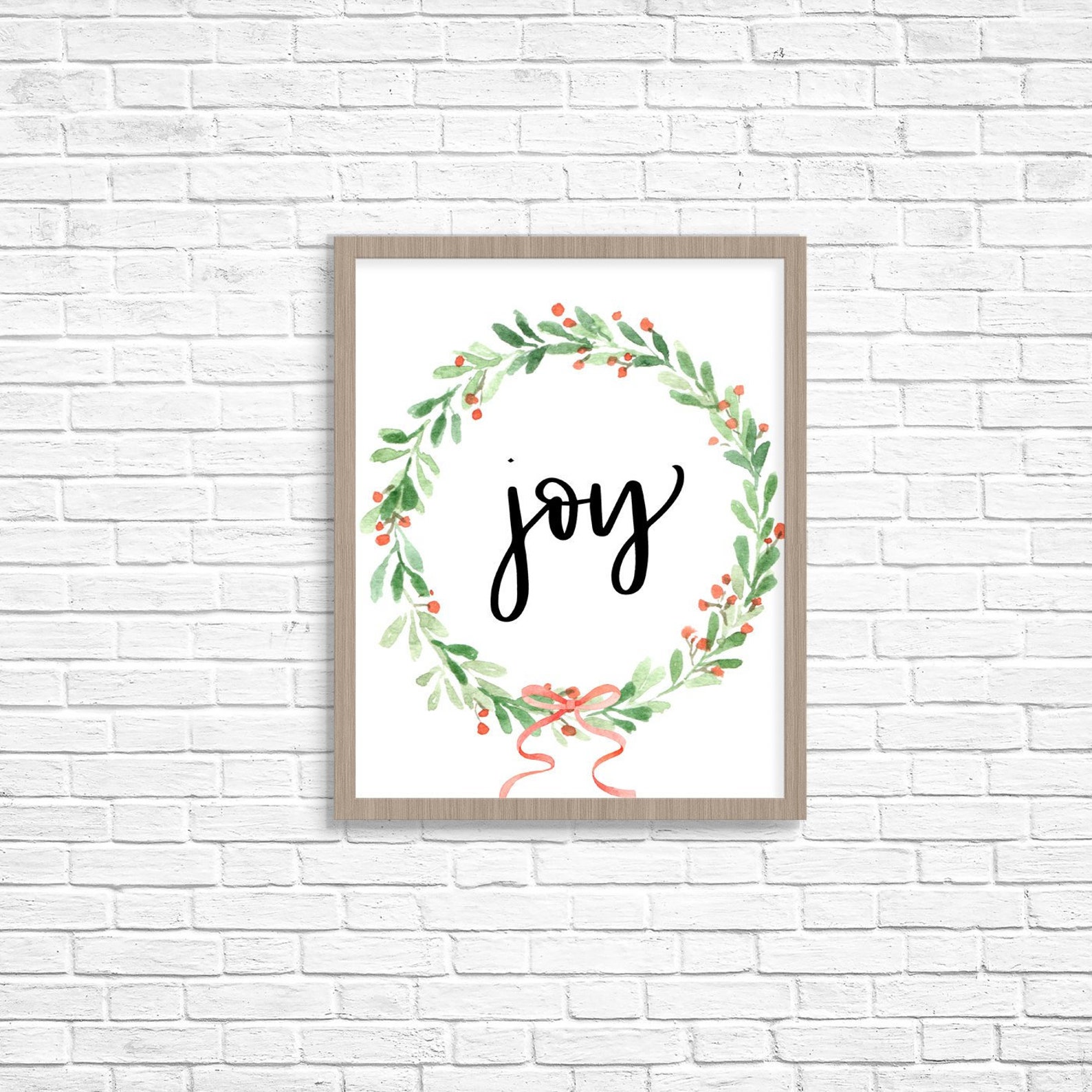 Joy Christmas Print Printable Wall Art Decor Holiday Decor - Etsy
