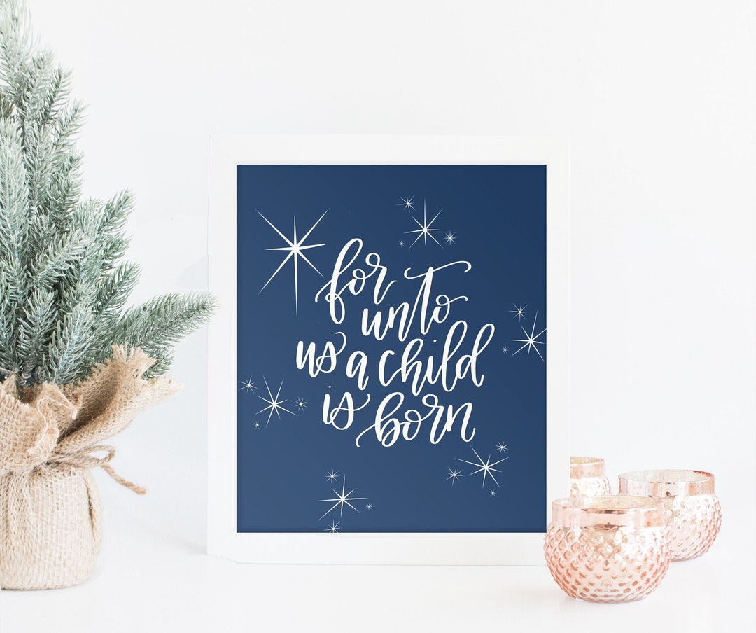 Christian Christmas Carol Printable for Unto Us A Child is Born Print ...