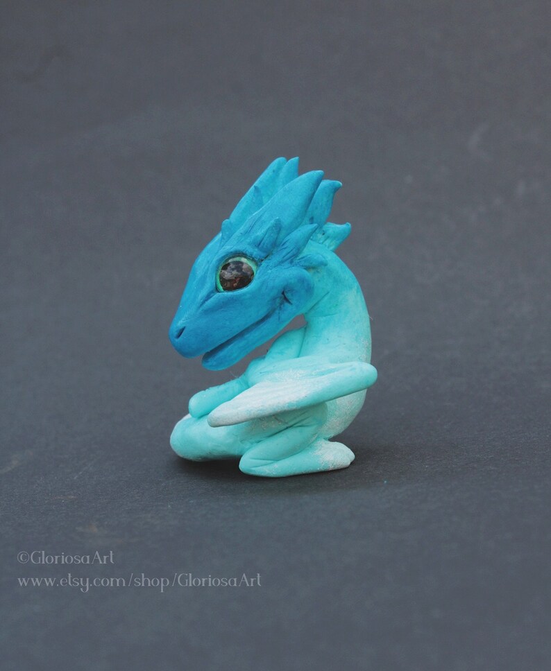 Sky Baby Dragon Figurine Dragon Sculpture Ooak Figure - Etsy