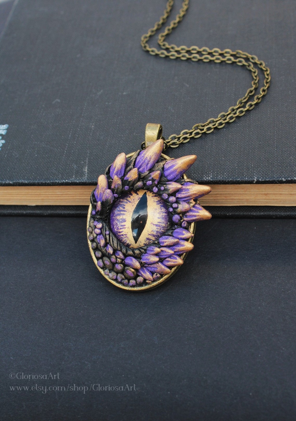 Purple Dragon Eye Pendant Dragon Necklace Amulet Jewelry - Etsy