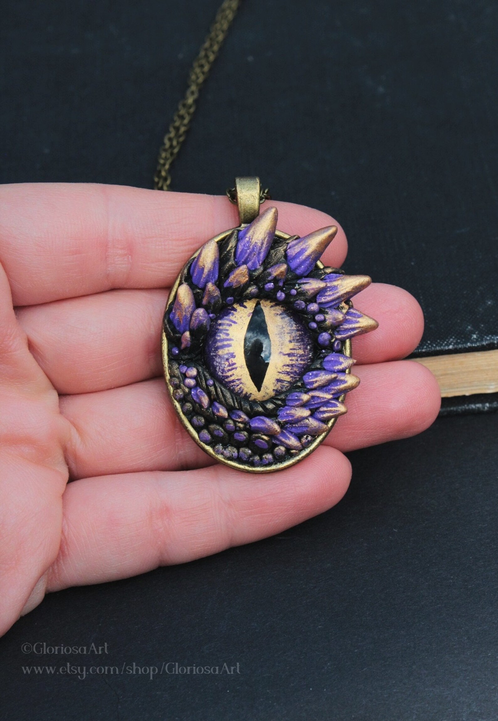 Purple Dragon Eye Pendant Dragon Necklace Amulet Jewelry - Etsy