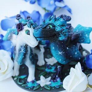 Custom Galaxy Dragon Wedding Cake Topper Dragon Bride and - Etsy