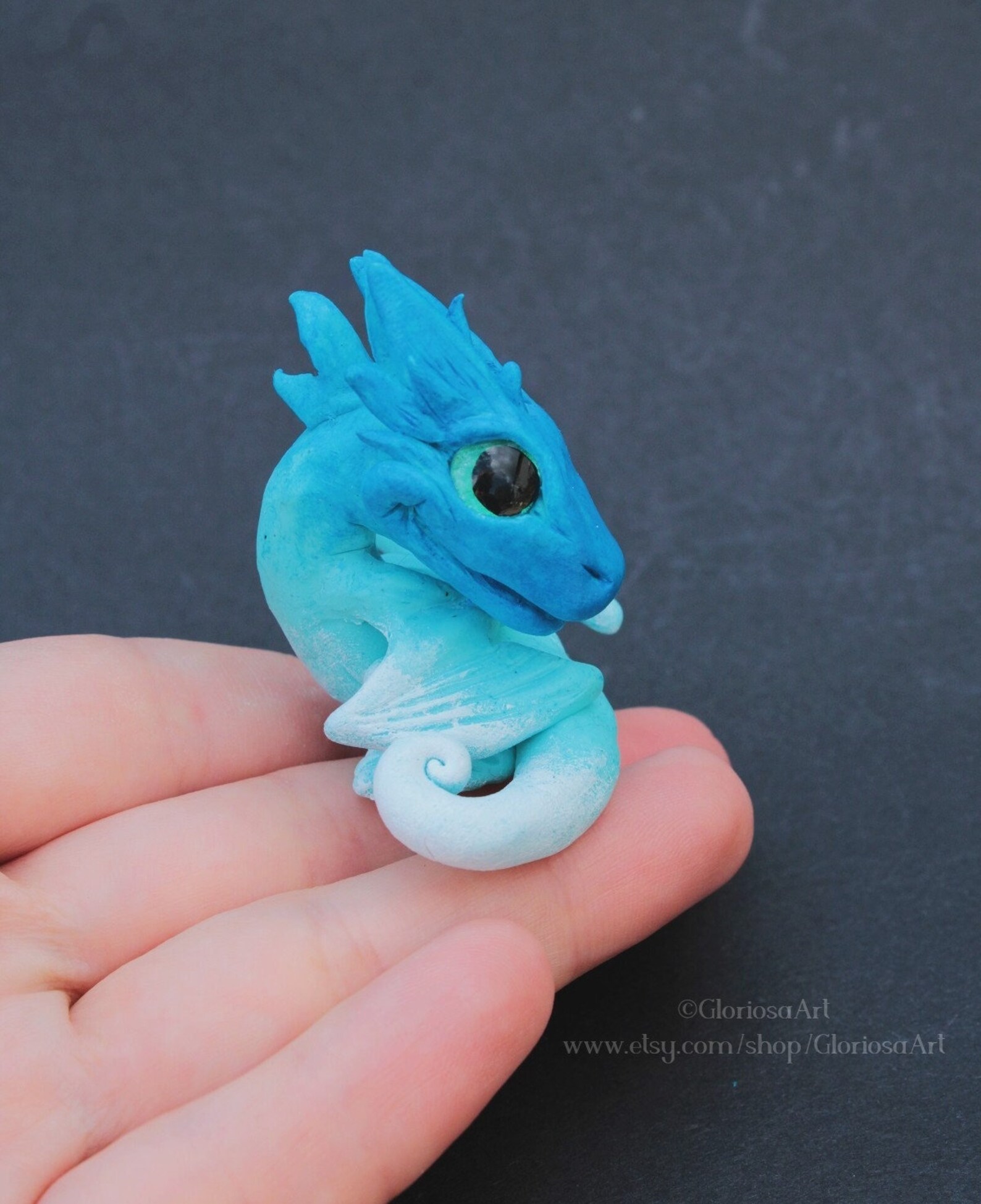 Sky Baby Dragon Figurine Dragon Sculpture Ooak Figure | Etsy