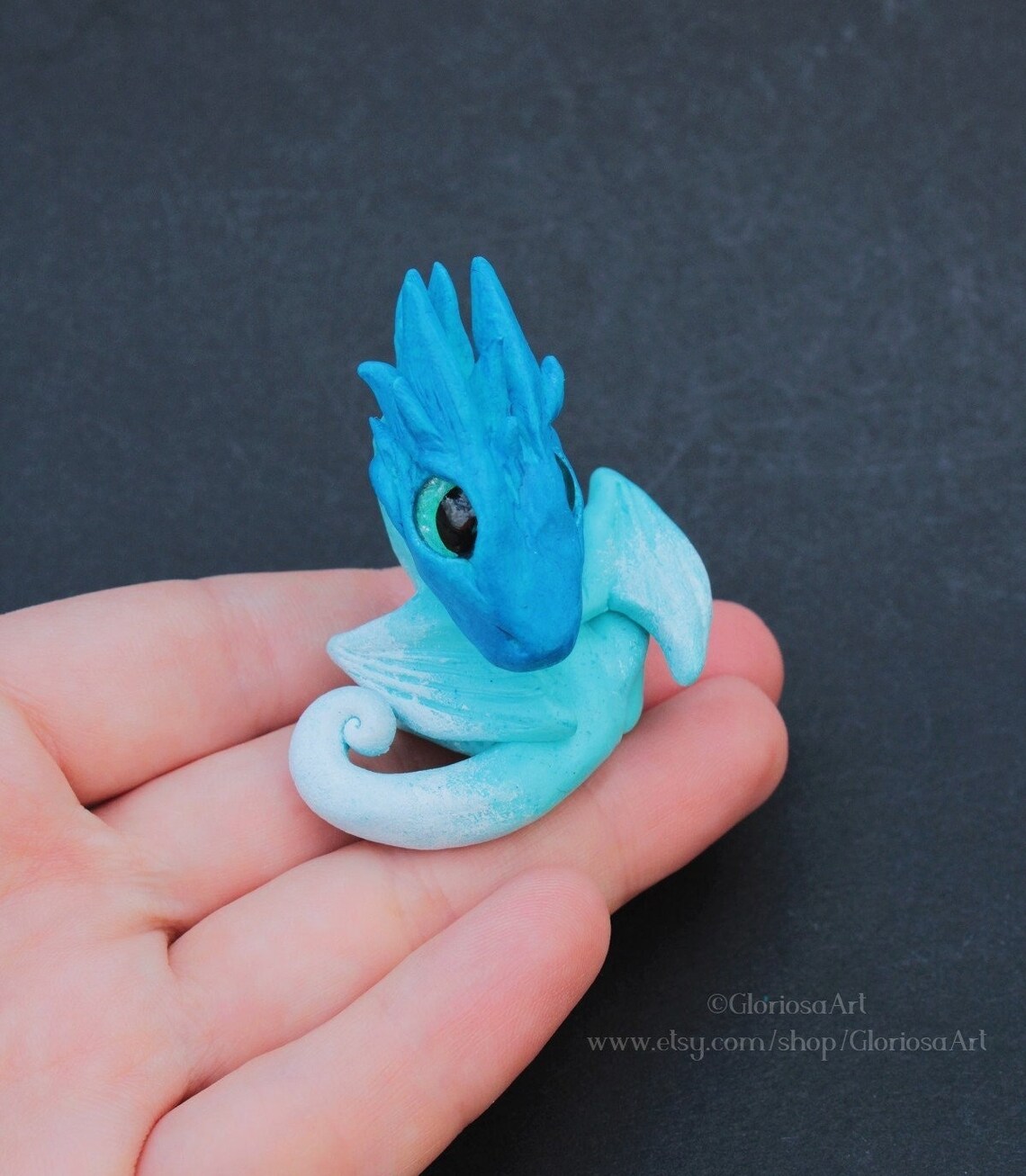 Sky Baby Dragon Figurine Dragon Sculpture Ooak Figure - Etsy