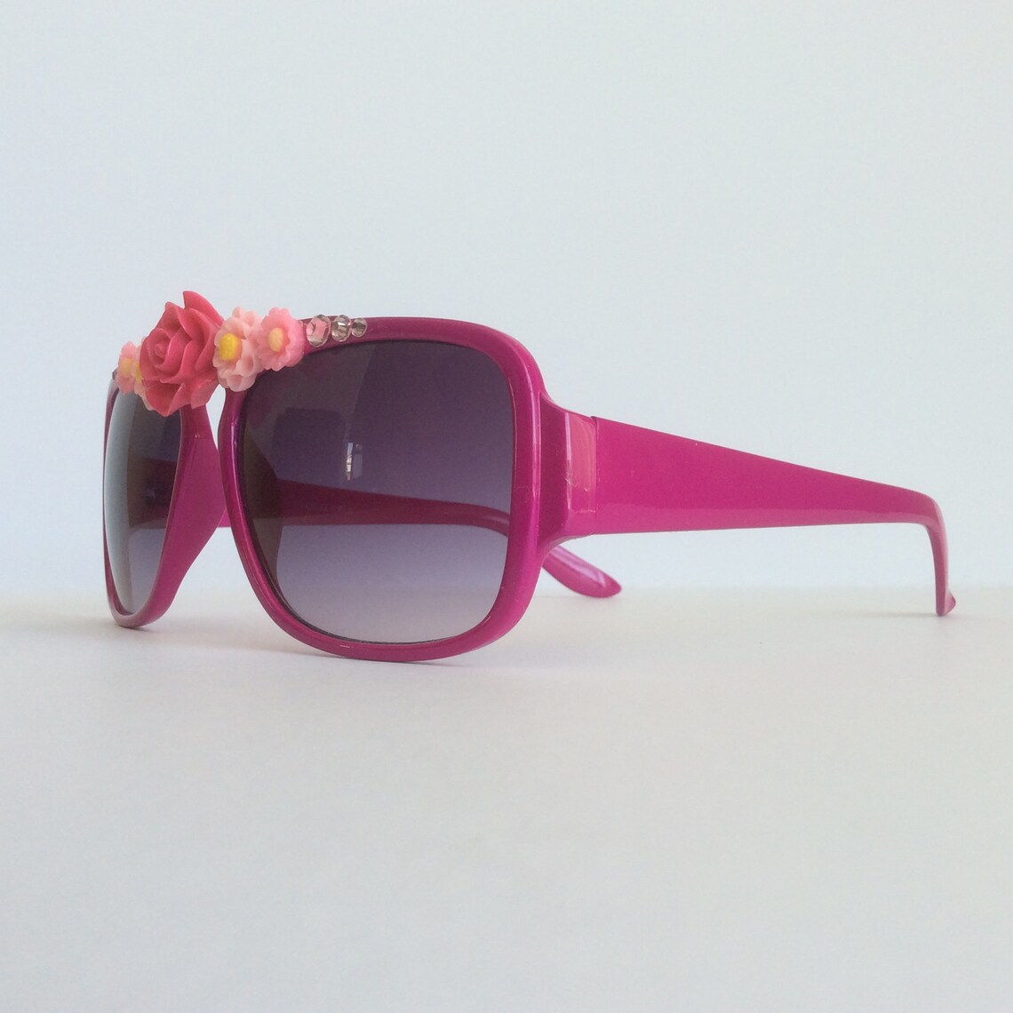 Think Pink Embellished Sunglasses Woman Glasses Pink Frame | Etsy