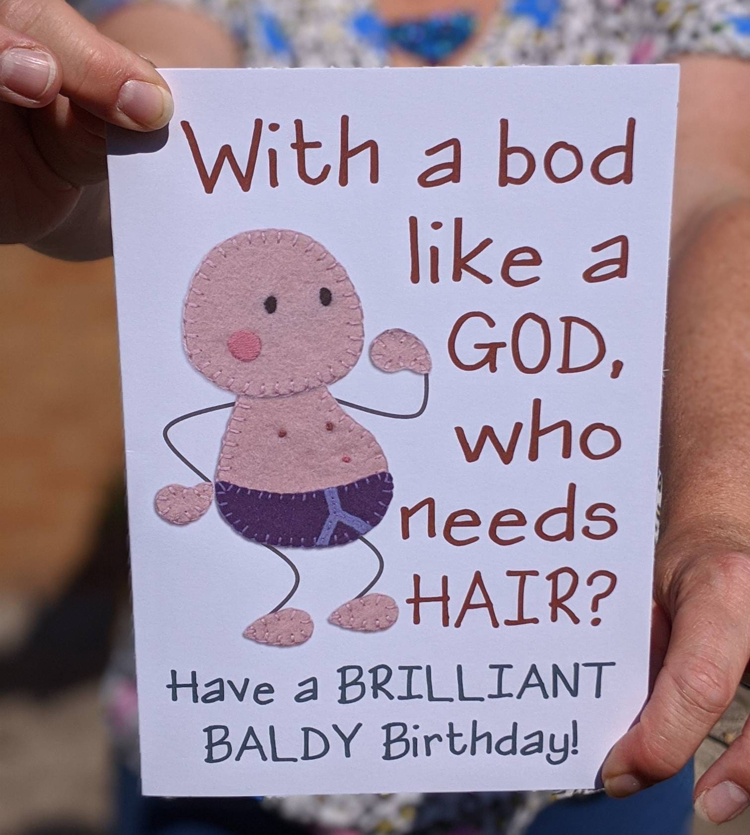 Funny Bald Birthday Card | Etsy UK