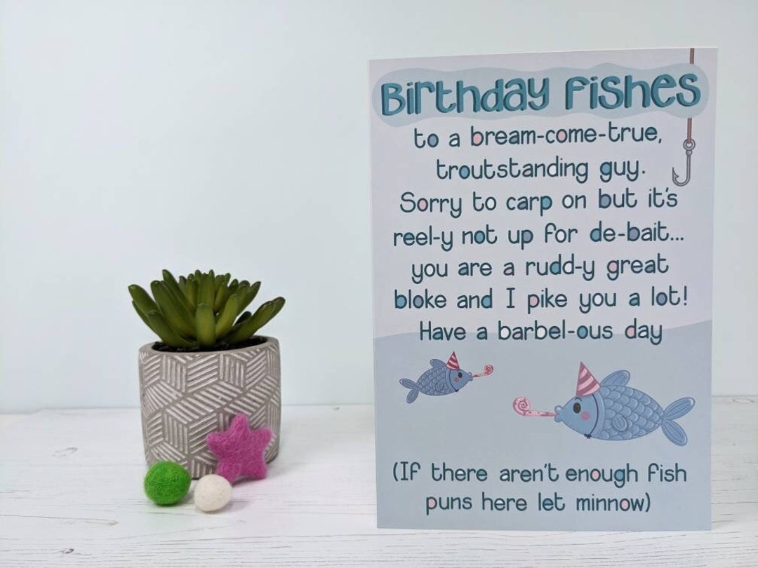 Funny Fishing Birthday Card for Angler - Etsy