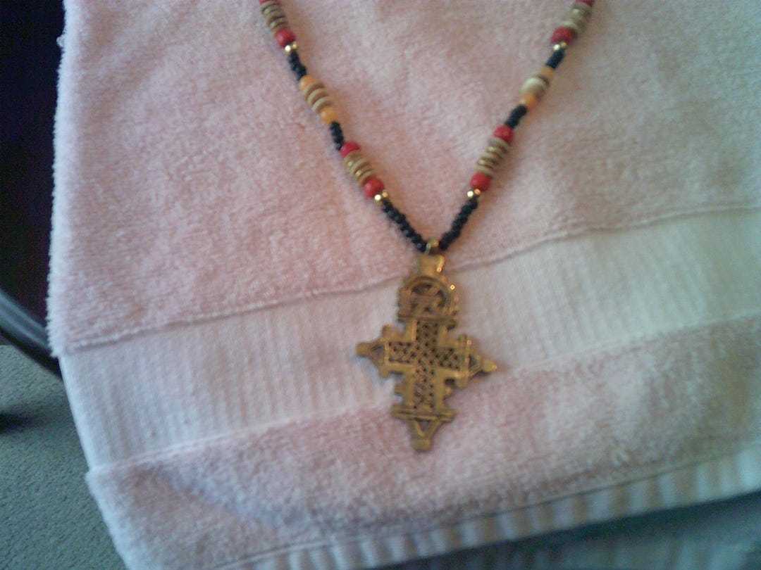Brass Ethiopian Cross Necklace - Etsy