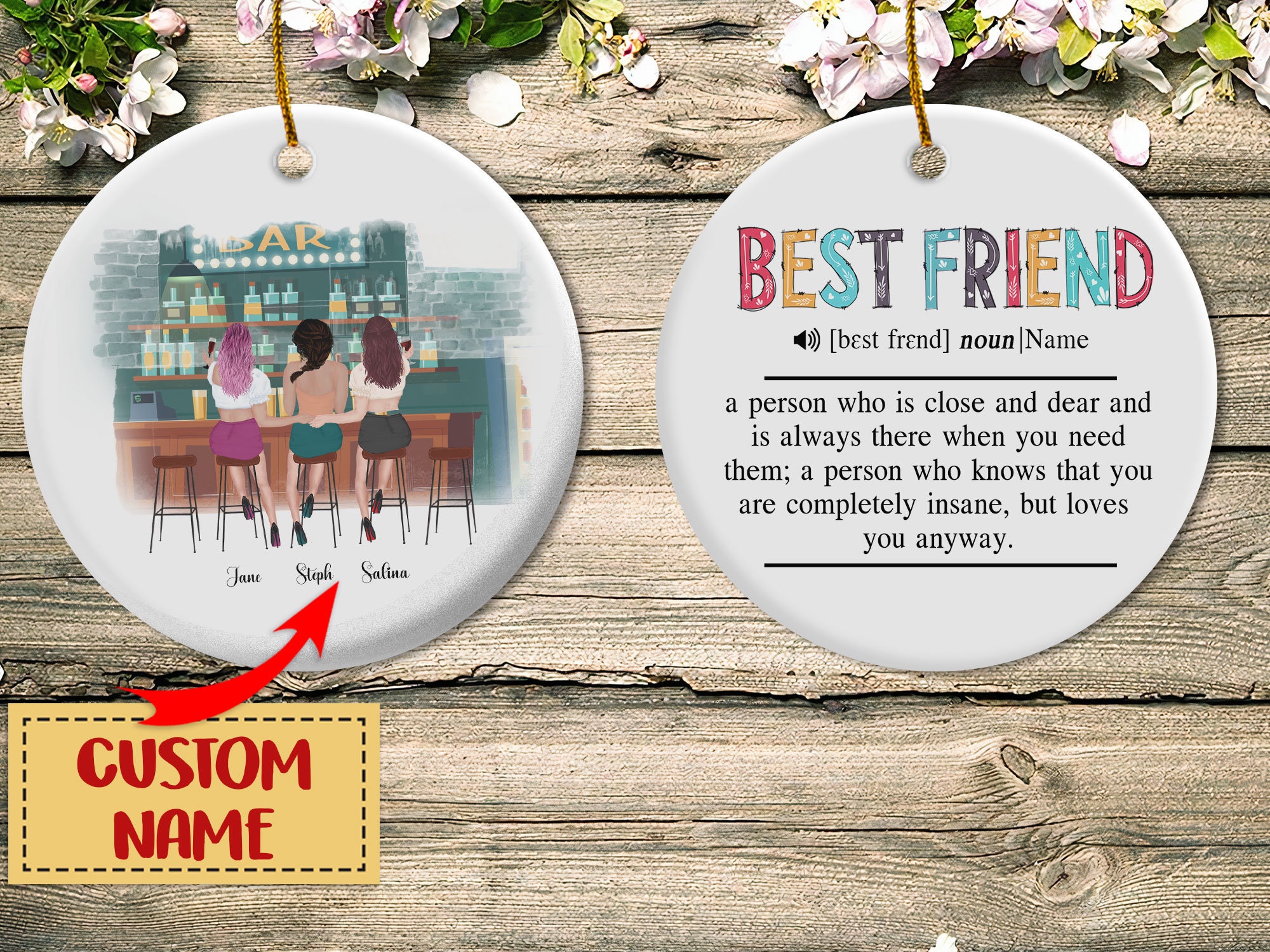Personalized Best Friend Ornament, Custom Ceramic Ornament Designed ...